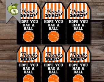 Basketball favor tag | Etsy