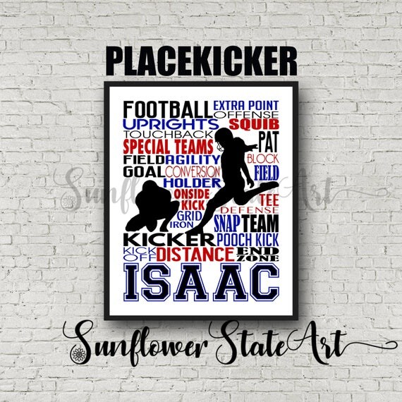 Football Placekicker Football Kicker Poster Personalized