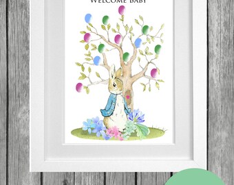 Baby shower fingerprint tree | Etsy