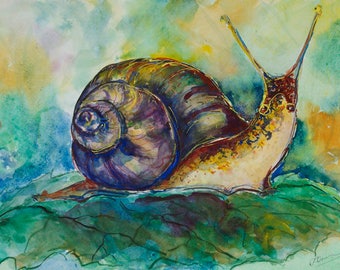 Snail art | Etsy
