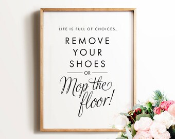 Take shoes off sign | Etsy