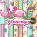 Flamingo Clipart Digital Paper : Flamingo Digital