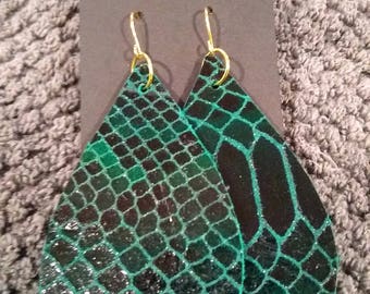 Snake skin earrings | Etsy