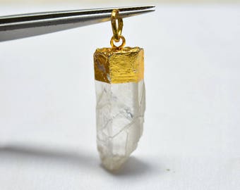 5 Quartz Crystal Arrowhead Pendant Gold Arrowhead Pendant