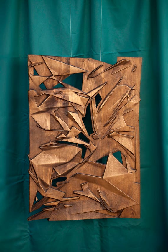 Wood wall art home decor bas-relief sculpture wood carving