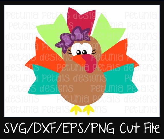 Turkey SVG Cut File Thanksgiving Cut File Turkey Girl SVG