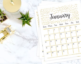 Gold calendar | Etsy