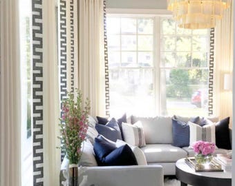 Greek key curtain | Etsy