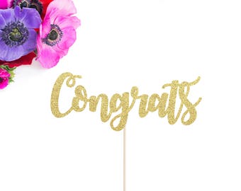 Congrats cake topper | Etsy