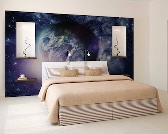 Space wall mural | Etsy