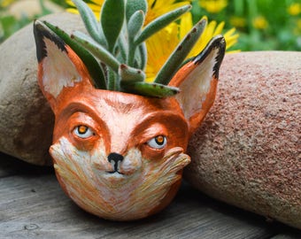 Fox plant pot | Etsy