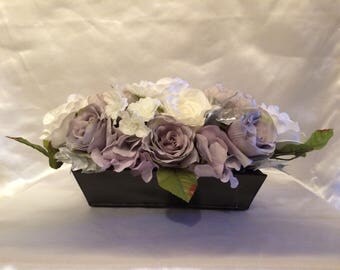 Silk flower arrangement | Etsy