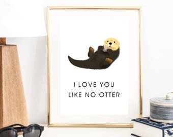 Love you like no otter Letterpress Card