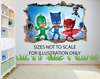 Pj masks wall decal | Etsy