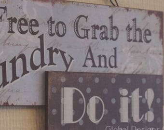 LAUNDRY ROOM RULES Personalized Sign Country Plaque