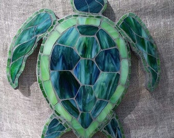 Turtle stained glass | Etsy