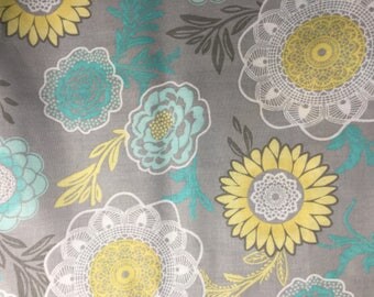Yellow floral fabric | Etsy