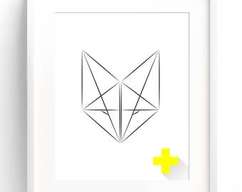 Geometric fox | Etsy