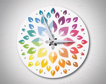 Rainbow wall clock | Etsy