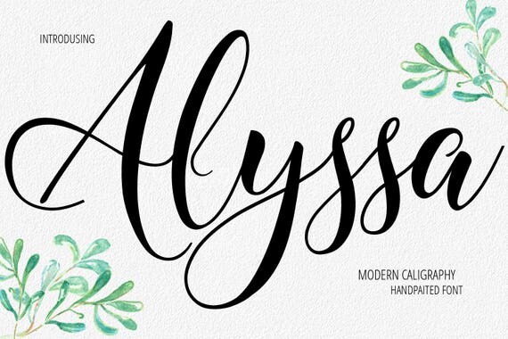 Digital font Calligraphy Handwritten Script Wedding Watercolor