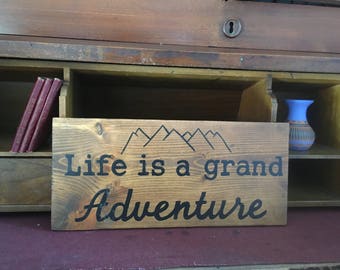 Adventure wood sign | Etsy