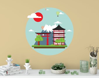 Japanese wall decal | Etsy