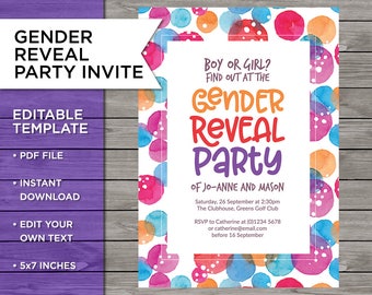 Gender reveal invite | Etsy