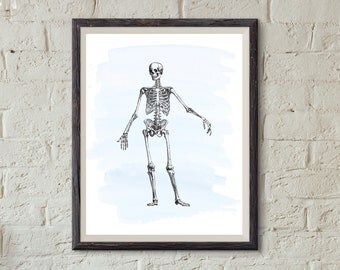 Skeleton wall art | Etsy