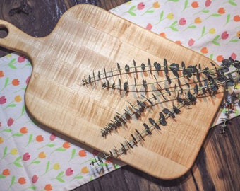 Chef Pastry Dough Rolling Board with Lips Curly Maple