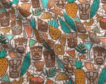 Tiki fabric | Etsy