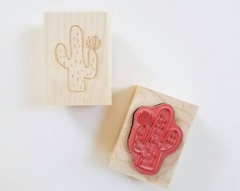 Cactus rubber stamp | Etsy