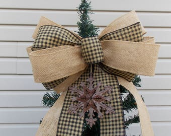 Burlap tree topper | Etsy