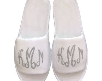 Monogram slippers | Etsy