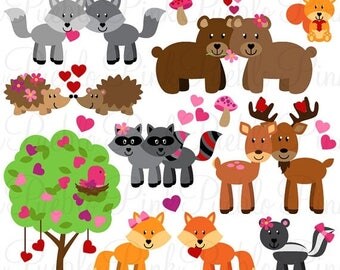 Cute Animals Love Letters Clip art Valentine Clipart