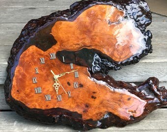 Burl clock | Etsy