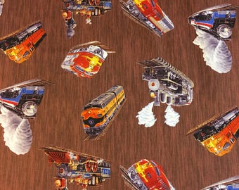 Train track fabric | Etsy