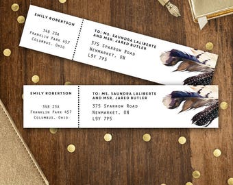 Printable Wrap Around Address Labels EDITABLE Instant Download