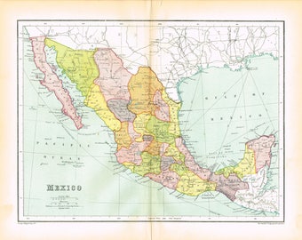 1800s mexico map | Etsy