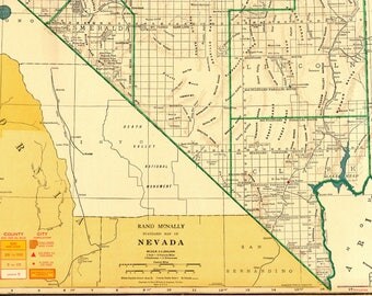 Nevada railroad map | Etsy