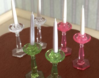Pink candlesticks | Etsy