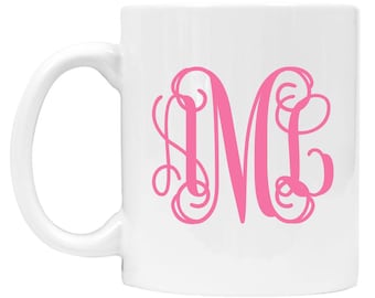 Monogram coffee mug | Etsy
