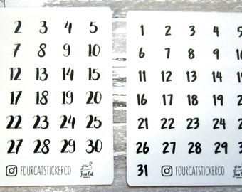 Number sticker | Etsy
