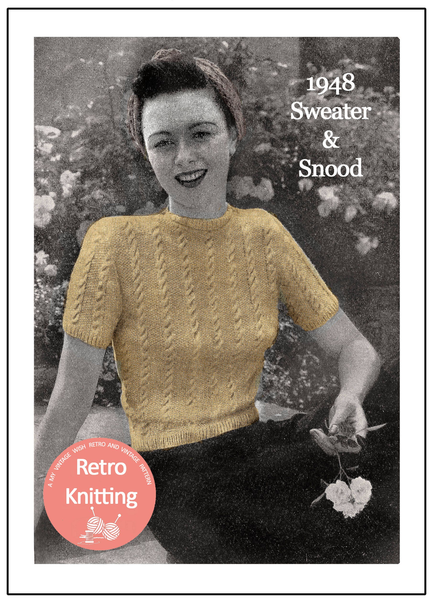 1940's Sports Sweater and Snood Knitting Pattern Instant