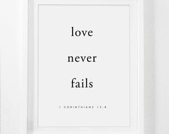 Love Never Fails 1 Corinthians 13:4-8 Bookmark Lase Cut