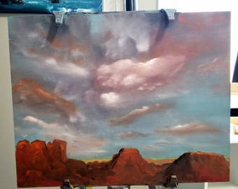Desert oil painting | Etsy