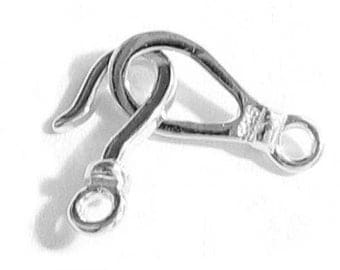2 Sterling Silver Hook and Eye Clasp 16 ga thick Wire in 3