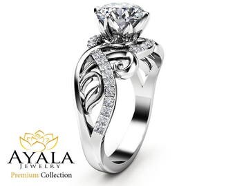 Ayala Jewelry Unique Engagement Ring Rose Gold by AyalaDiamonds