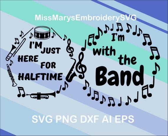 Two SVG Marching Band Music Monogram Frame Cutting File DXF