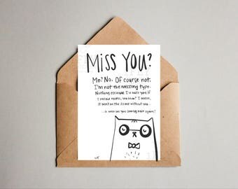 Cat goodbye card | Etsy