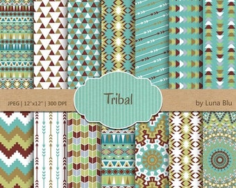 SALE 50%OFF Tribal Digital Paper: Spring Tribal
